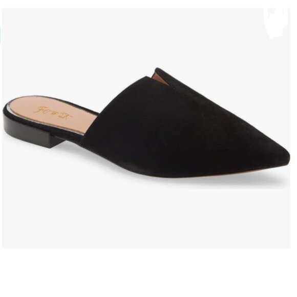 FOWT | Shoes | Fowt Black Suede Mules Pointed Toe Loafer Low Heel ...
